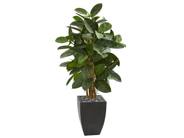Click here for Nearly Natural 56 Artificial Rubber Tree in Black... prices