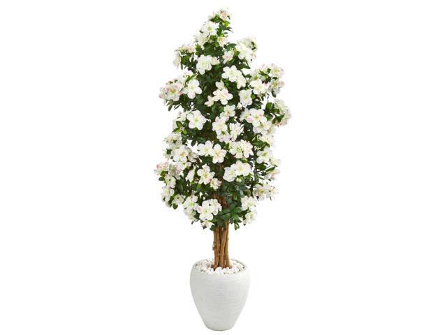 Click here for Nearly Natural 5 Azalea Artificial Tree in White P... prices