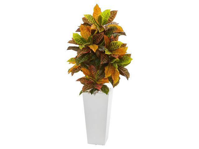 Click here for Nearly Natural 51Croton Artificial Plant in WhiteT... prices