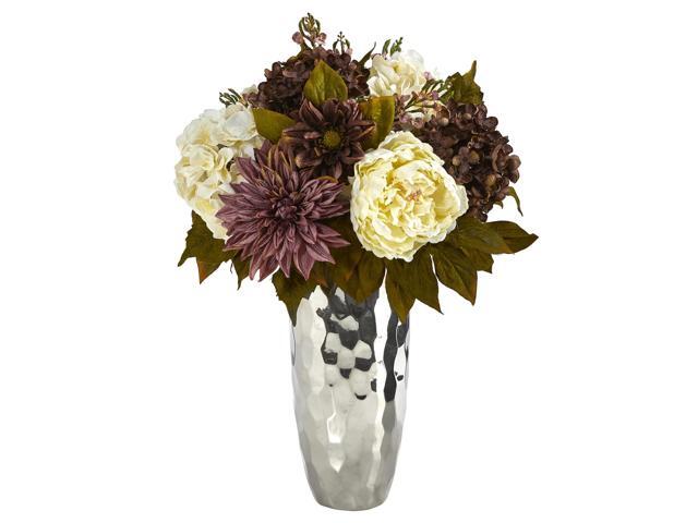 Click here for Nearly Natural 22 Peony Hydrangea and Dahlia Arran... prices