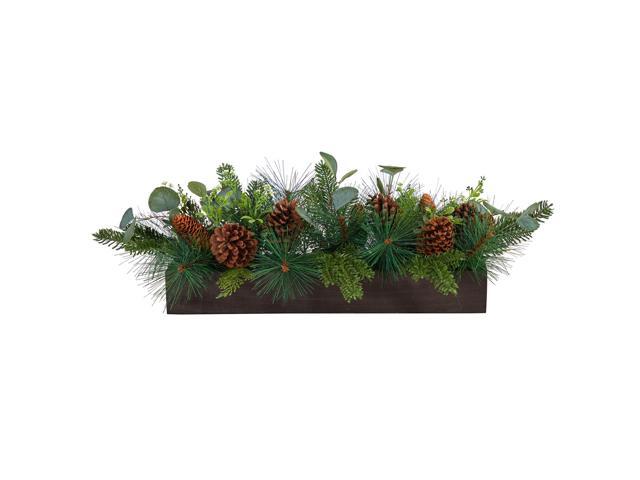 Click here for Nearly Natural 30 Evergreen and Pine Cone Arrangem... prices