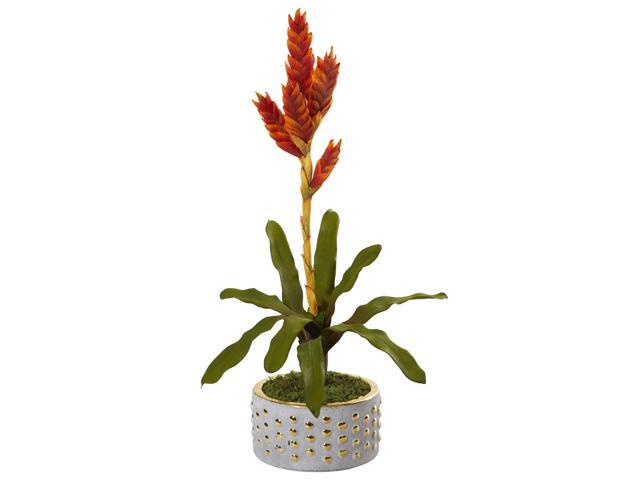 Click here for Nearly Natural 24 Tropical Bromeliad Plant in Bowl... prices