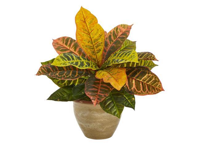 Click here for Nearly Natural 15 Garden Croton Plant in Ceramic P... prices
