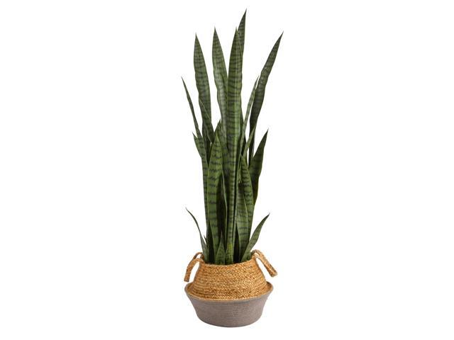 Click here for Nearly Natural 46 Sansevieria Plant in Cotton & Ju... prices