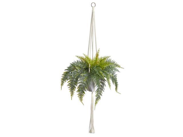 Click here for Nearly Natural 25 Fern Hanging Artificial Plant in... prices