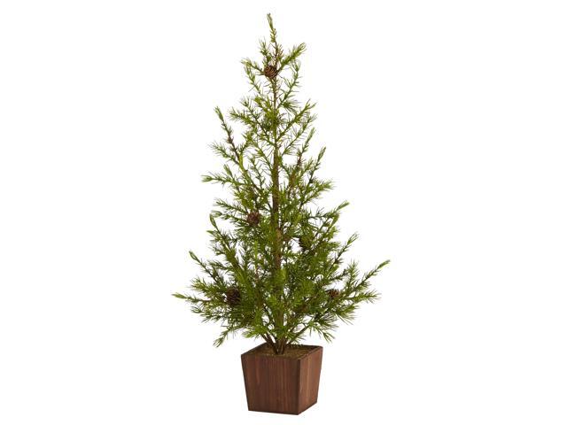 Click here for Nearly Natural 28 Alpine Christmas Tree in Wood Pl... prices