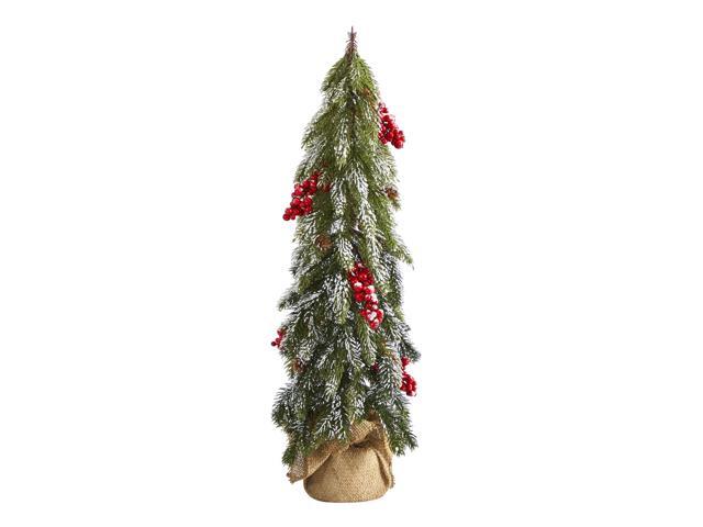 Click here for Nearly Natural 24 Flocked Christmas Tree with Berr... prices