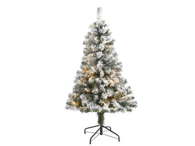 Click here for Nearly Natural 4 Flocked Fir Christmas Tree w/100... prices