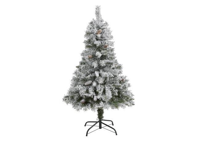 Click here for Nearly Natural 4 Flocked White Christmas Tree with... prices