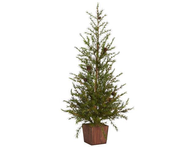 Click here for Nearly Natural 3 Alpine Christmas Tree in Wood Pla... prices