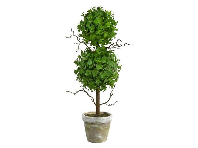 Click here for Nearly Natural 2 Eucalyptus Double Ball Topiary Ar... prices