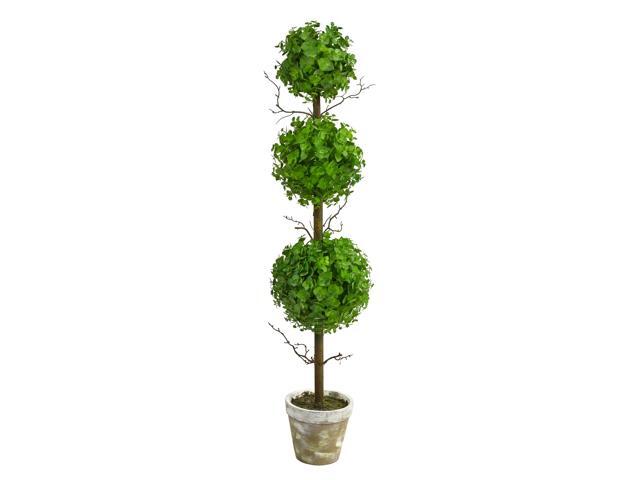 Click here for Nearly Natural 3 Eucalyptus Triple Ball Topiary Ar... prices