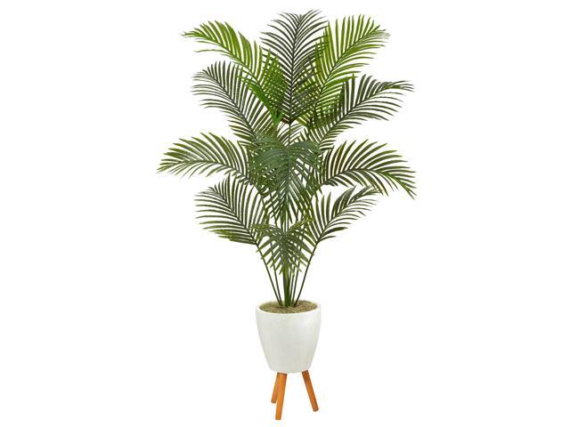 Click here for Nearly Natural 6.5 Golden Cane Palm Tree in White... prices