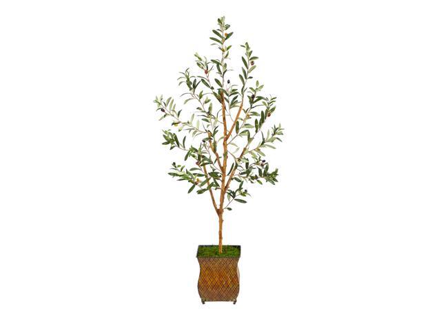 Click here for Nearly Natural 50 Olive Artificial Tree in Metal P... prices