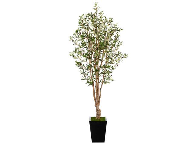 Click here for Nearly Natural 6.5 Olive Artificial Tree in Black... prices
