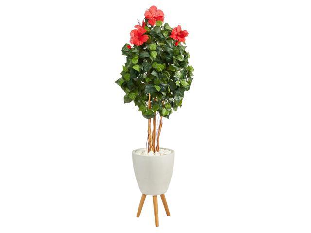 Click here for Nearly Natural 58 Hibiscus Artificial Tree in Whit... prices