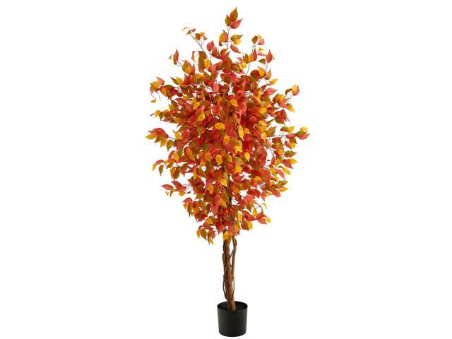 Click here for Nearly Natural 6 Autumn Ficus Artificial Fall Tree prices