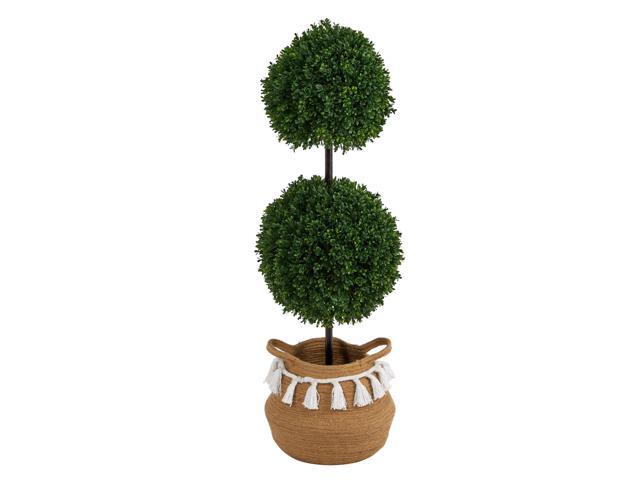 Click here for Nearly Natural 3.5 Boxwood Tree in Cotton Planter... prices