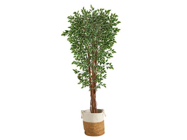 Click here for Nearly Natural 70 Variegated Ficus Tree in Jute Pl... prices