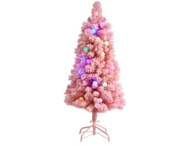 Click here for Nearly Natural 4 Flocked Pink Christmas Tree w/30... prices