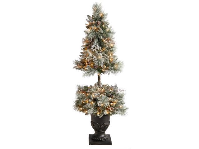 Click here for Nearly Natural 5 Flocked Porch Xmas Tree w/100 LED... prices