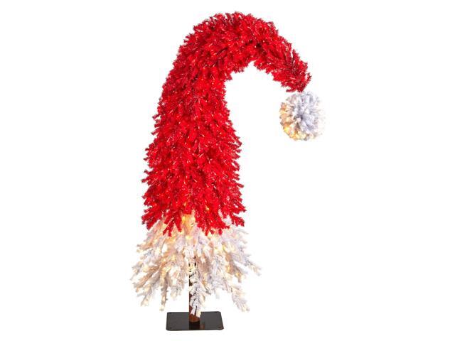 Click here for Nearly Natural 9 Holiday Red Santas Hat Xmas Tree... prices