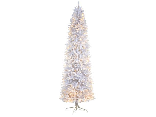 Click here for Nearly Natural 9 Slim White Christmas Tree with 60... prices
