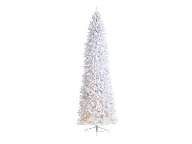 Click here for Nearly Natural 10 Slim White Christmas Tree with 8... prices