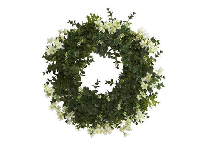 Click here for Nearly Natural 18 Eucalyptus and Dancing Daisy Wre... prices