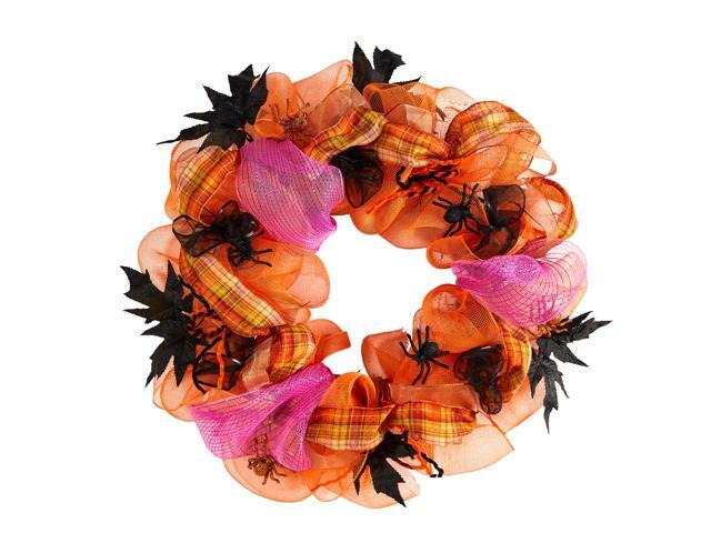 Click here for Nearly Natural 26 Halloween Spider Mesh Wreath prices