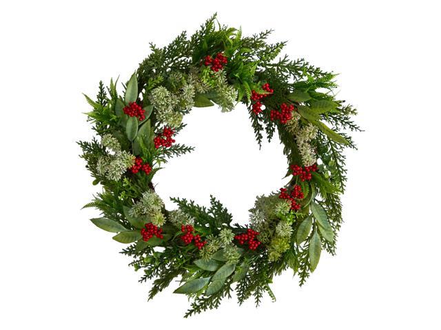 Click here for Nearly Natural 24 Cedar  Eucalyptus and Berries Ch... prices