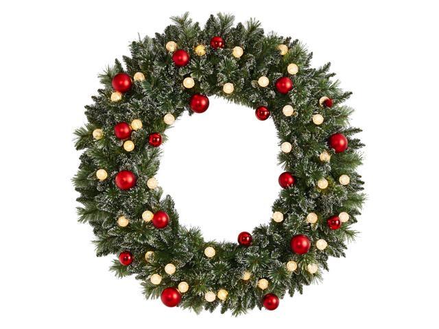 Click here for Nearly Natural 4 Xmas Pre-Lit Wreath w/Ornaments... prices