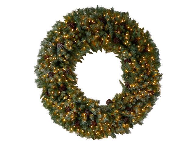 Click here for Nearly Natural 5 Flocked Xmas Wreath w/Pinecones... prices