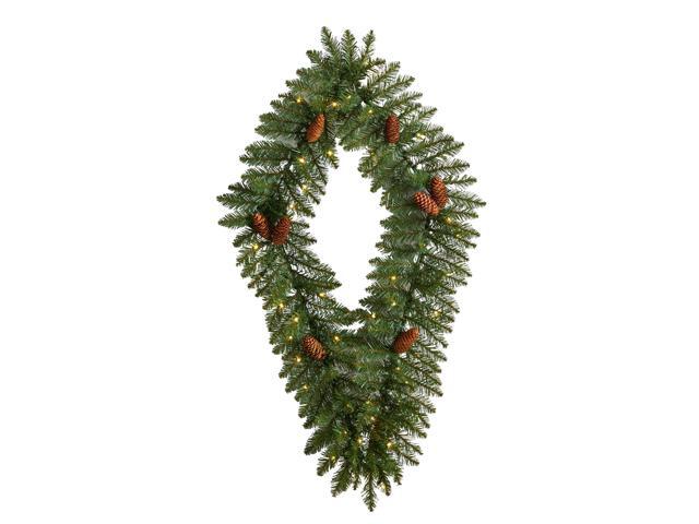Click here for Nearly Natural 3 Diamond Wreath w/Pinecones 50 LED... prices
