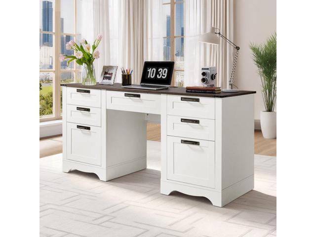 Click here for Vevor Executive Desk  Farmhouse Office Table with... prices