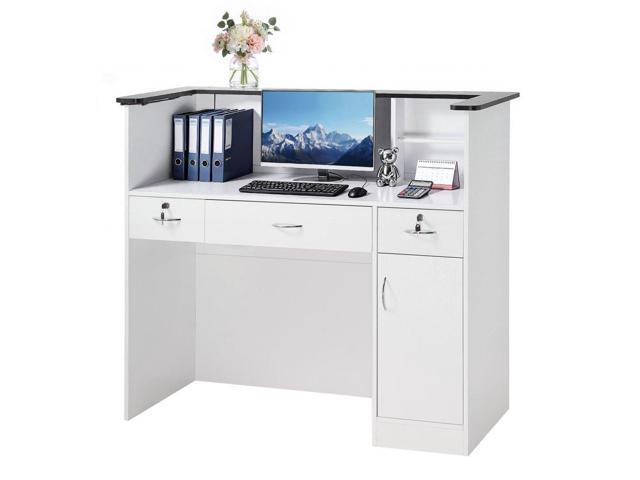 Click here for Vevor Reception Desk  50 inch Rectangular Front Co... prices