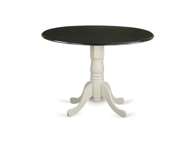 Click here for East West Furniture Dining Table Black & Linen Whi... prices