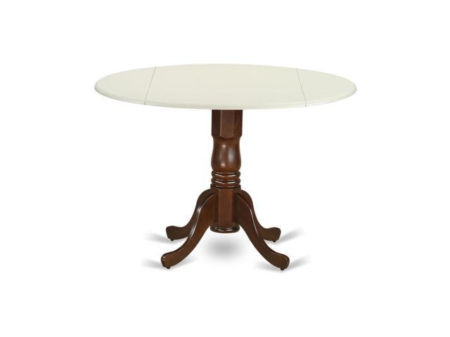 Click here for East West Furniture Dining Table Linen White & Mah... prices