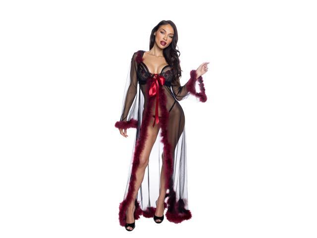 Click here for Roma Costume Fantasy Luxe Glam Robe  Black/Merlot... prices