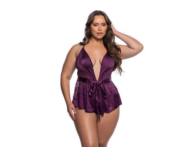 Click here for Roma Costume Moonlight Kiss Romper  Purple  1X/2X prices