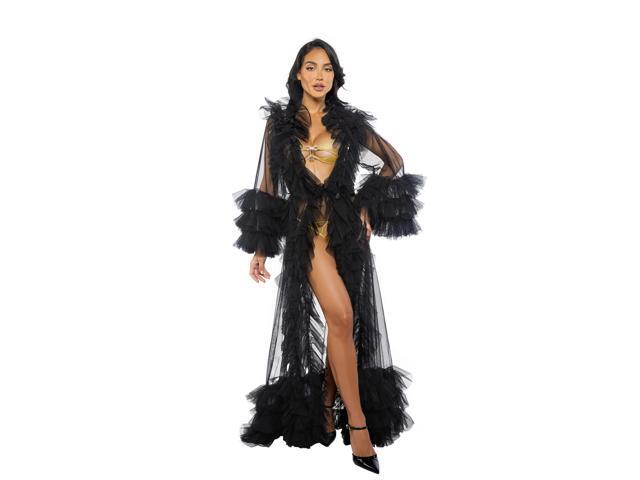 Click here for Roma Costume Voguish Glam Luxury Robe  Black  One... prices