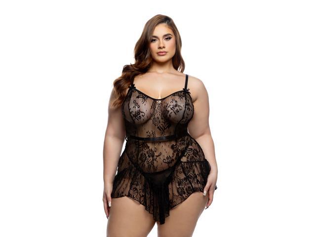 Click here for Roma Costume Midnight Kiss Slip  Black  1X prices