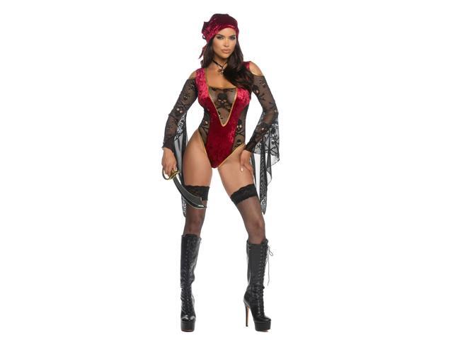 Click here for Roma Costume 3pc Treasure Chest Tease  Black/Burgu... prices