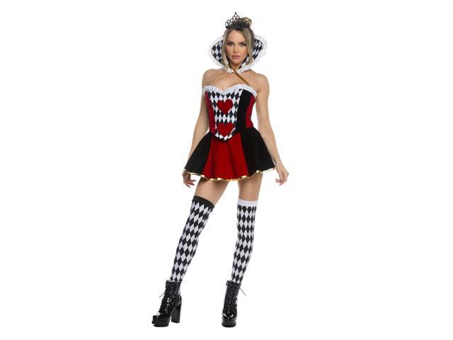 Click here for Roma Costume 4pc Wonderland Queen  Red/Black  M prices