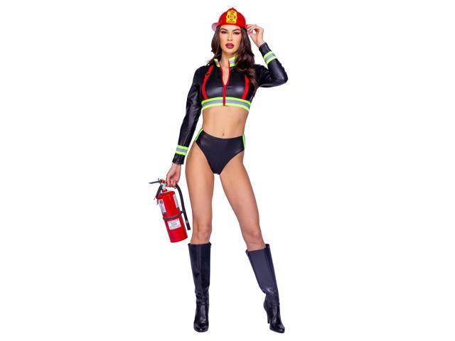 Click here for Roma Costume 3pc Fierce Fire Woman  Black/Multi  S prices