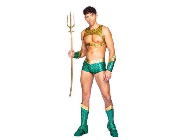 Click here for Roma Costume 4pc Aqua Hunk  Green/Gold  XL prices