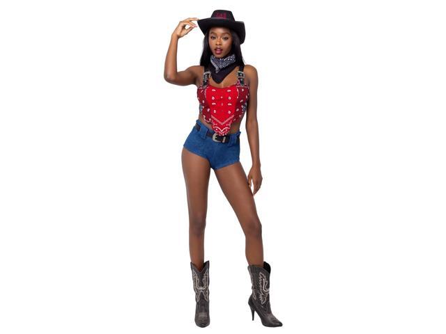 Click here for Roma Costume 4PC Western Cowgirl  Blue/Red/Black... prices