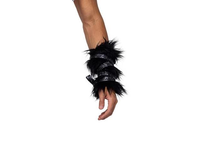 Click here for Roma Costume Pair of Black Faux Fur Cuffs  Black... prices