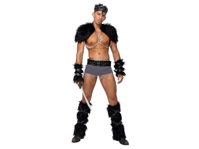 Click here for Roma Costume 4PC Mens Viking Hunk  Black/Grey  XL prices