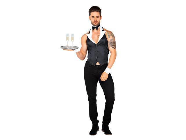 Click here for Roma Costume 4pc Butler Beefcake  Black/White  M prices